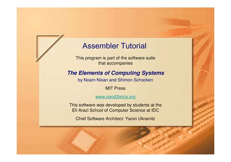 Assembler Turorial Individual Chapters To Study This Program Is Part Of The Software Suite
