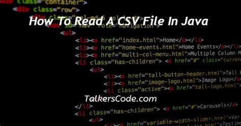 How To Read A Csv File In Java