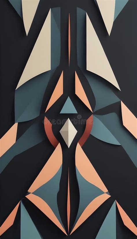 A Striking Abstract Composition Featuring Layered Paper Shapes In