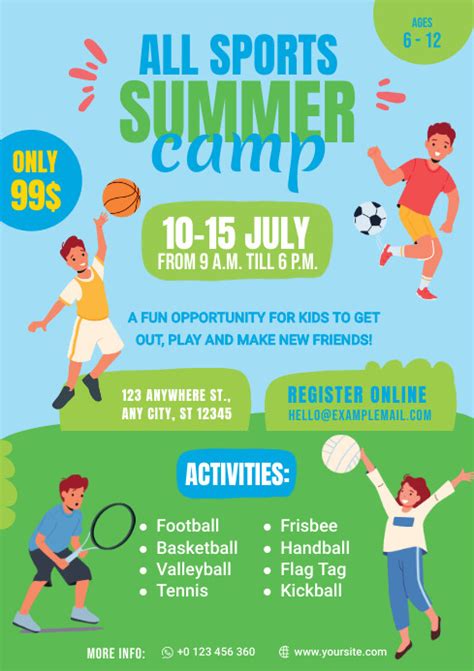 Sport Summer Camp Flyer Template Postermywall