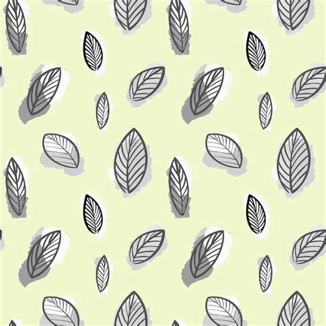 Premium Photo Botanical Leaf Pattern On A Yellow Background