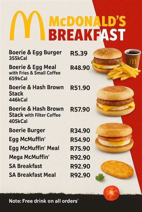 Mcdonalds Breakfast Menu With Prices South Africa 2026