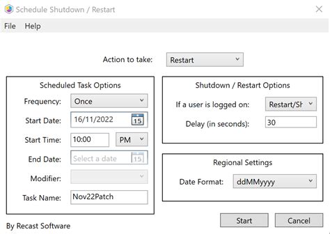 rct 4 9 schedule restart or shutdown right click tools community