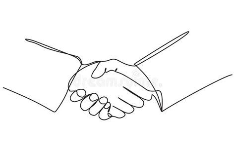 Handshake Continuous Line Vector Drawing Continuous Line Art Style