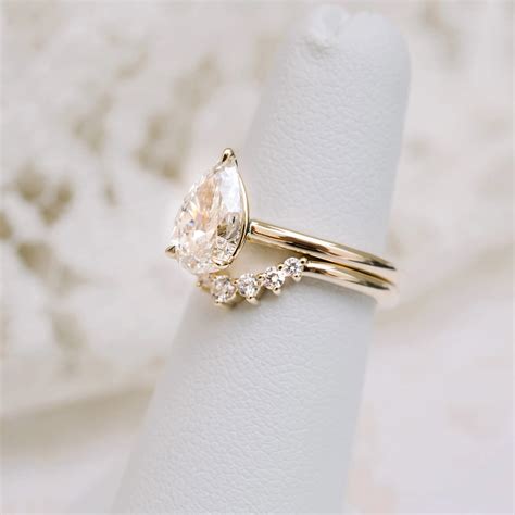 Pear Cathedral Solitaire Diamond Engagement Ring