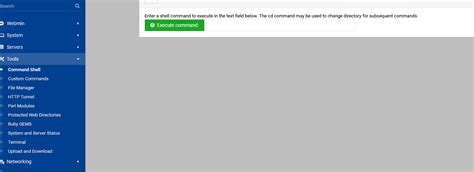 tool command shell not working webmin virtualmin community