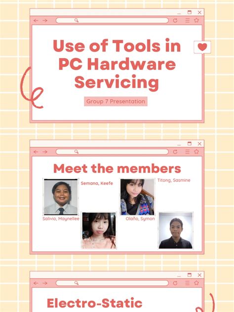 Use Of Tools In Pc Hardware Servicing Pdf Electrostatic Discharge