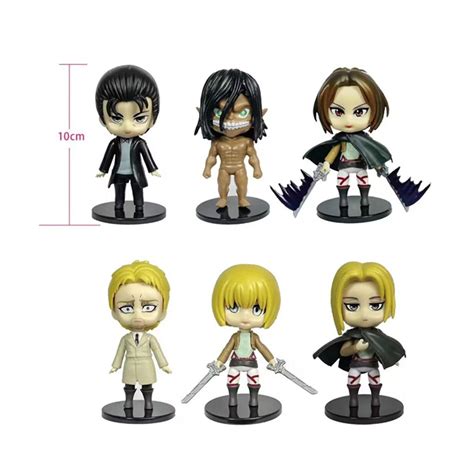Anime Action Figure Attack On Titan Aot 6pcs Anime Figurine Concept Kart