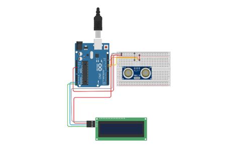 Circuit Design Basic Ultrasonic Sensor With Lcd I2c Tinkercad
