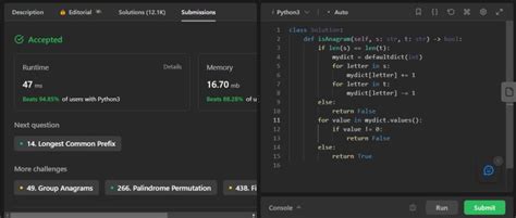 Guru Prathosh On Linkedin Leetcode Codingchallenges Problemsolving Anagram Algorithm