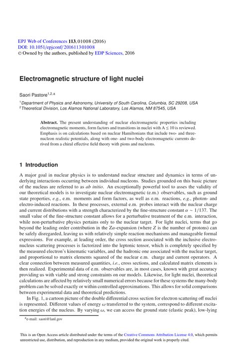 Pdf Electromagnetic Structure Of Light Nuclei