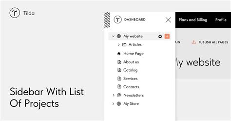 Sidebar With List Of Projects Pages For Easy Navigation