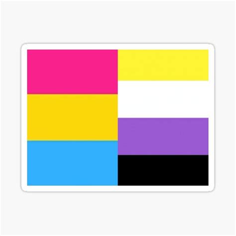 Pansexual And Non Binary Flag Sticker For Sale By Luvscreen Redbubble