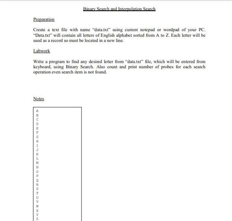 Solved Binary Search And Interpolation Search Preparation