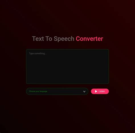 Shanib C K On Linkedin Text To Speech Converter Using Html Css And