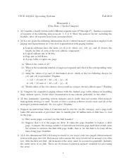 HW Pdf CSCE Operating Systems Fall Homework Due Date Check ECampus