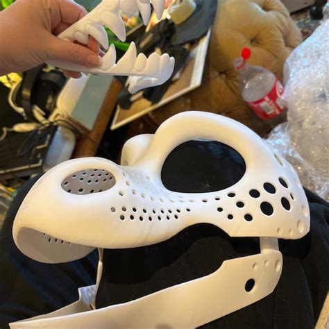 Wolf Therian Mask Base 3d Printed Etsy