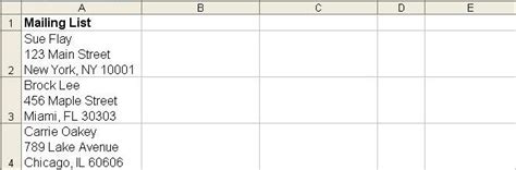 Toms Tutorials For Excel Organize Your Mailing List With Excels Text To Columns Feature Tom