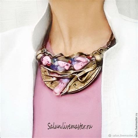 Колье Дерево нежности полимерная глина и стекло в интернет магазине на Ярмарке Мастеров