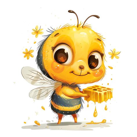 Cute Beehive With Bee Buzzing Around Illustration Premium Ai