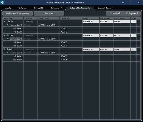 Input Output Channels External Instrument Busses Not Visible