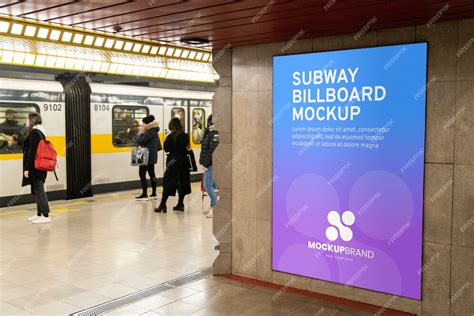 Premium Psd View Of Poster In A Public Subway Station