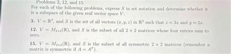 Solved Problems 3 12 And 15 For Each Of The Following Chegg Com