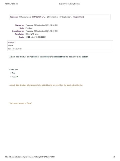 Quiz 2 Unit 3 Attempt Review Pdf Computer Programming Computing