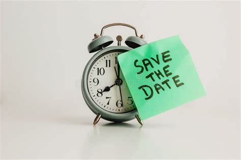 Alarm Clock With Sticky Note Save The Date Stock Image Image Of Alarm Month 332761219