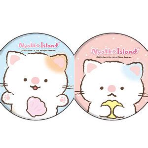 缶バッジ2個セット「にゃっこアイランド」01ブルー＆ピンク Amiamijp あみあみオンライン本店