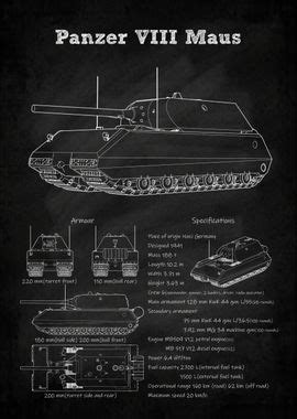 Panzer Viii Maus Tank Poster Picture Metal Print Paint By Potato