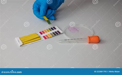 PH Measurement In The Laboratory With Litmus Paper By A Chemist Royalty Free Stock Photography