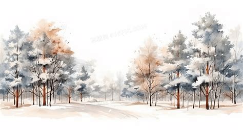 秋天树林水彩晕染风景插画背景图片下载 2912x1632像素JPG格式 编号vdjfo46wv 图精灵