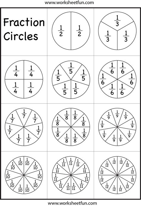 Fraction Circles Worksheet Math Fractions Math Lessons Studying Math