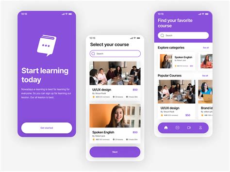 E Learning Mobile App Design On Behance