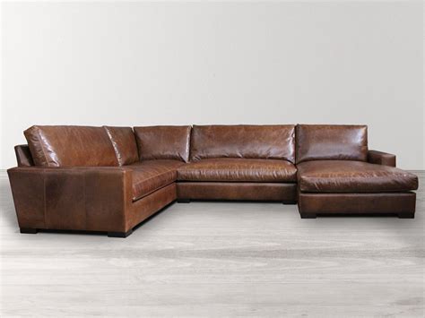 Brown Leather Sectional Sofa Chaise