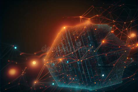 Big Data Network Structure Blockchain Technology Blockchain Network System Stock Illustration