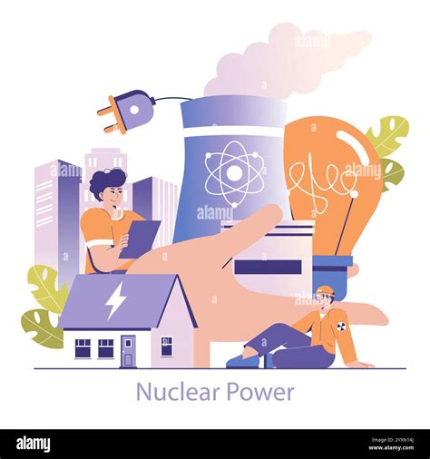 Nuclear Power Concept Clean Energy Generation Modern Electricity