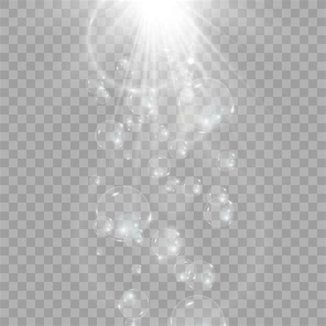 거품 벡터입니다 투명 한 배경에 비누 거품입니다 벡터 디자인입니다 프리미엄 벡터