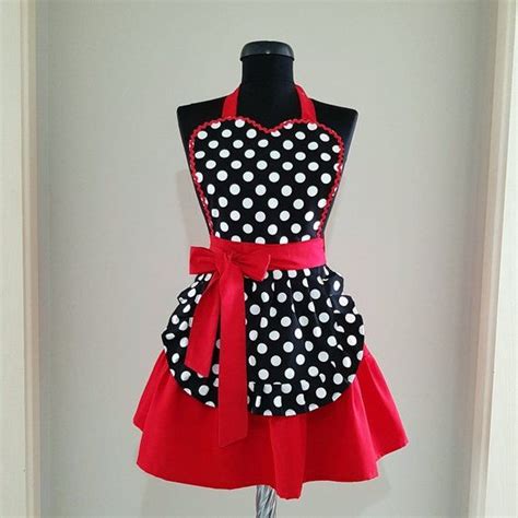 Cute Polka Dot Apron For Women Full Cooking Ruffled Etsy Womens