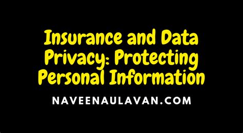 Insurance And Data Privacy Protecting Personal Information Naveena Ulavan