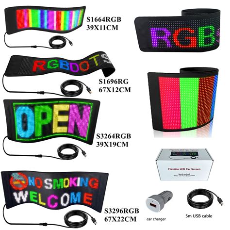Bluetooth Led Display Screen Message Scrolling Sign Board Ultra Thin Soft Flexible Led Panel Car