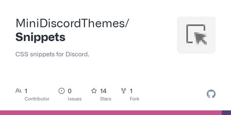 Github Minidiscordthemes Snippets Css Snippets For Discord