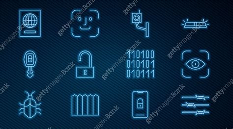 Set Line Barbed Wire Eye Scan Security Camera Open Padlock Car Key With Remote Passport