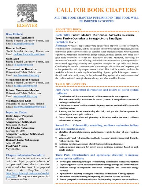 Pdf Call For Book Chapters Future Modern Distribution Networks