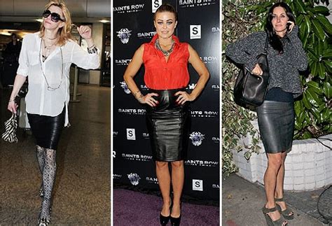 Celebrity Fashion Trend Leather Skirts Geniusbeauty