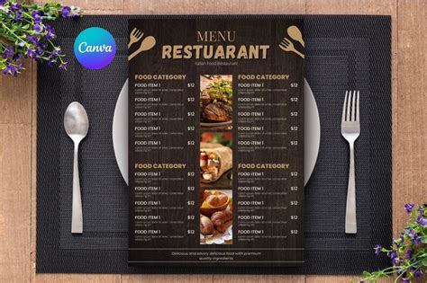 Canva Fast Food Restaurant Menu Template Trendy Restaurant Etsy Uk