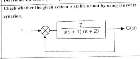 Cheek Whether The Given System Is Stable Or StudyX
