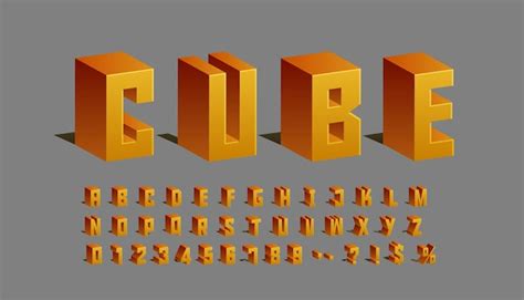 Premium Vector Cube Style Font Design