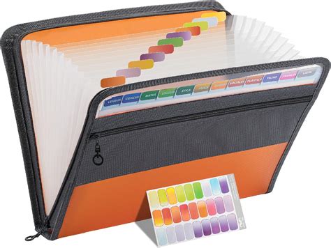 Mr Pen Accordion File Organizer 13 Pockets Orange Letter A4 Paper Document